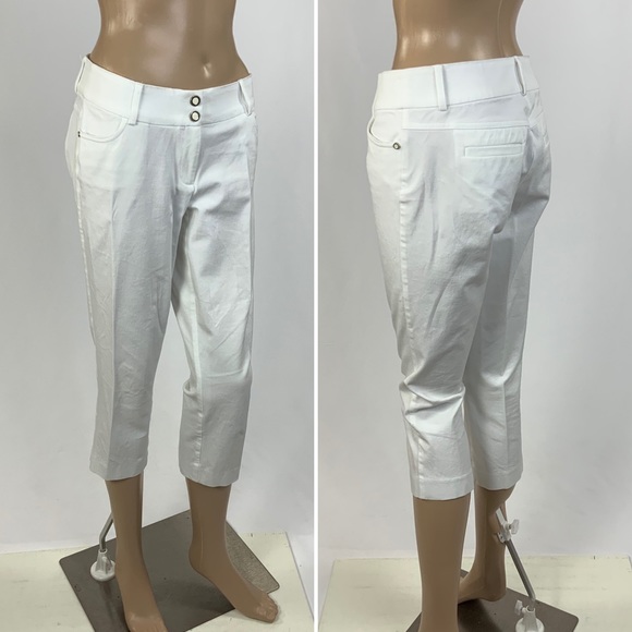 Alfani | Pants & Jumpsuits | Alfani White Stretchy Capri Cropped Pants ...